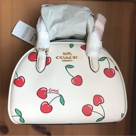 Coach | Bags | Coach Sydney Satchel With Heart Cherry Print | Poshmark